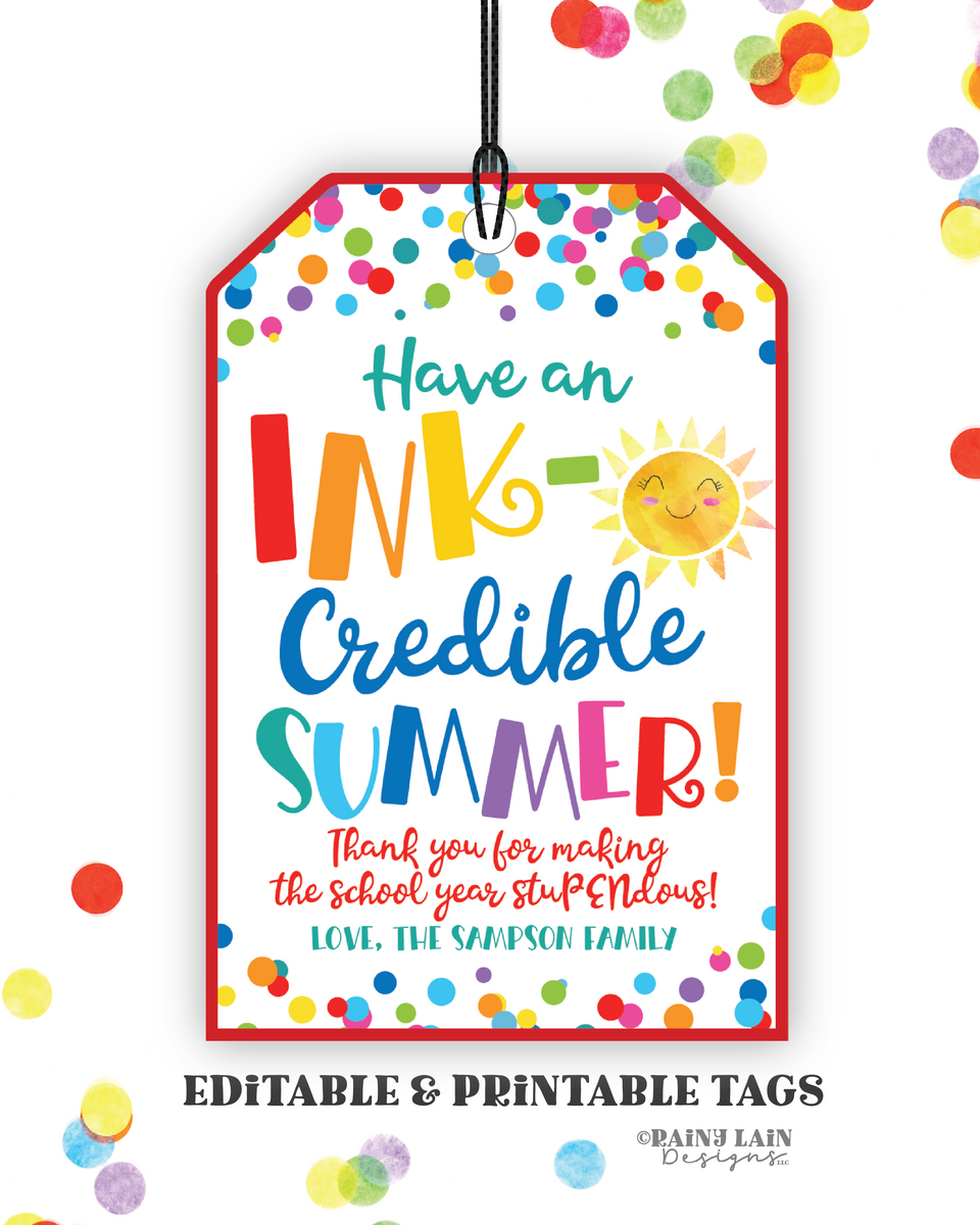INK-credible Summer Tag, Ink Pen Gift Tag, Stu-PEN-dous School Year, E ...