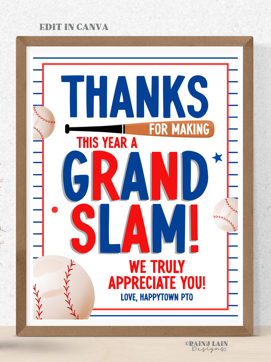 Editable Baseball Teacher Appreciation Week Sign Template, Printable S ...