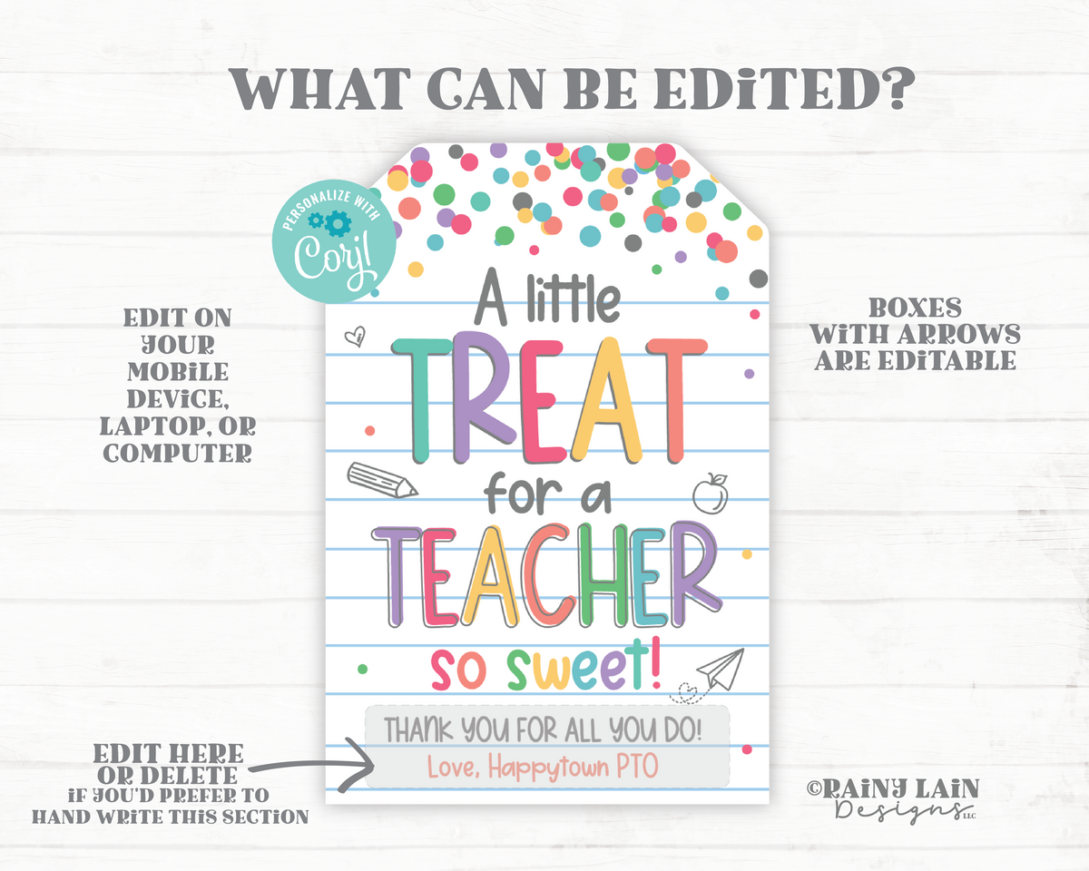 Teacher Appreciate Gift Tags, Teacher Appreciation Week Printable, Cus ...