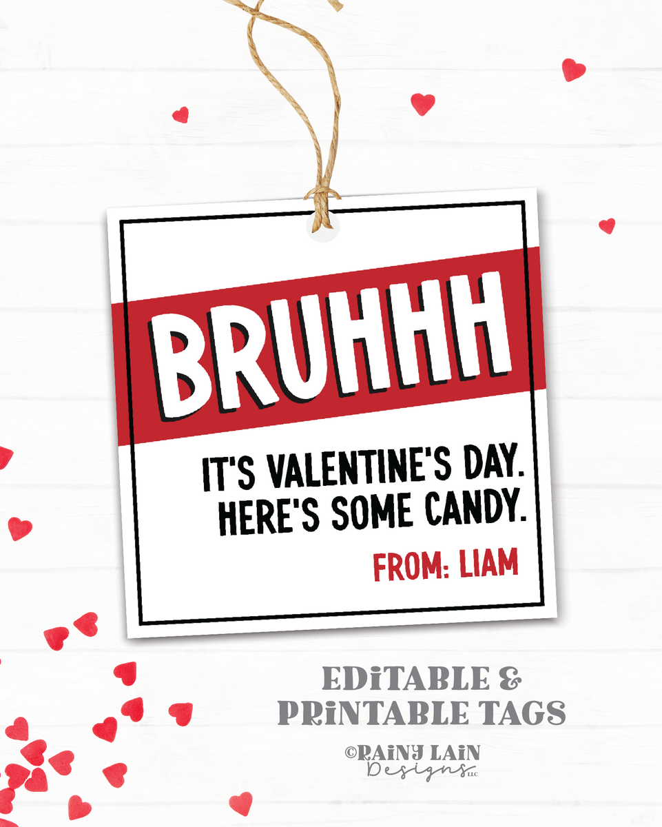 Bruh Valentines Cards, Printable Bruh Valentine, Tween Valentine, Bruh ...