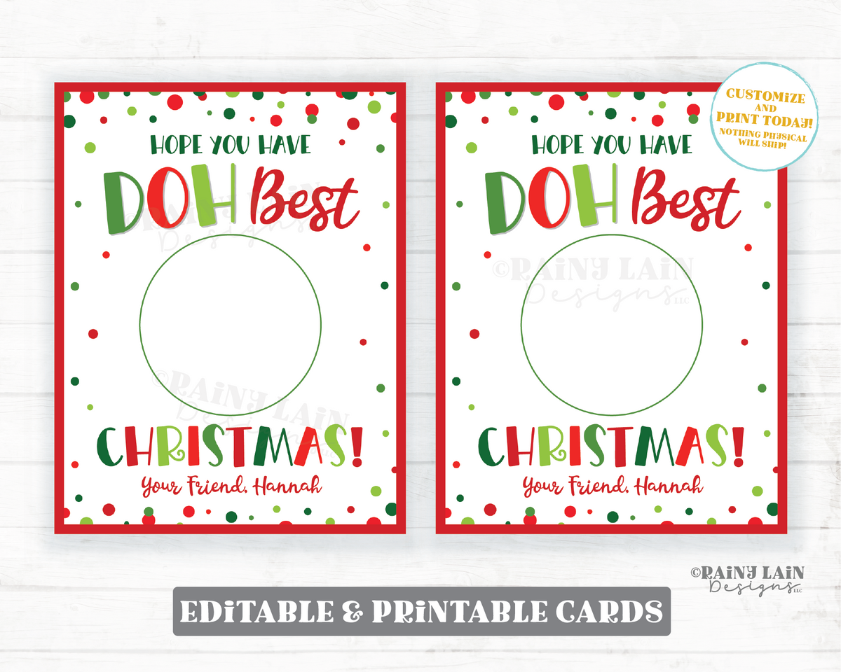 Doh Best Christmas Card Play dough Gift Tag Holiday Playdough Classmat ...