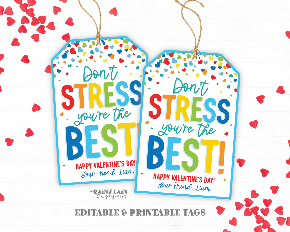 Stress Ball Valentine, Don't Stress You're the Best Valentine's Day Ta ...