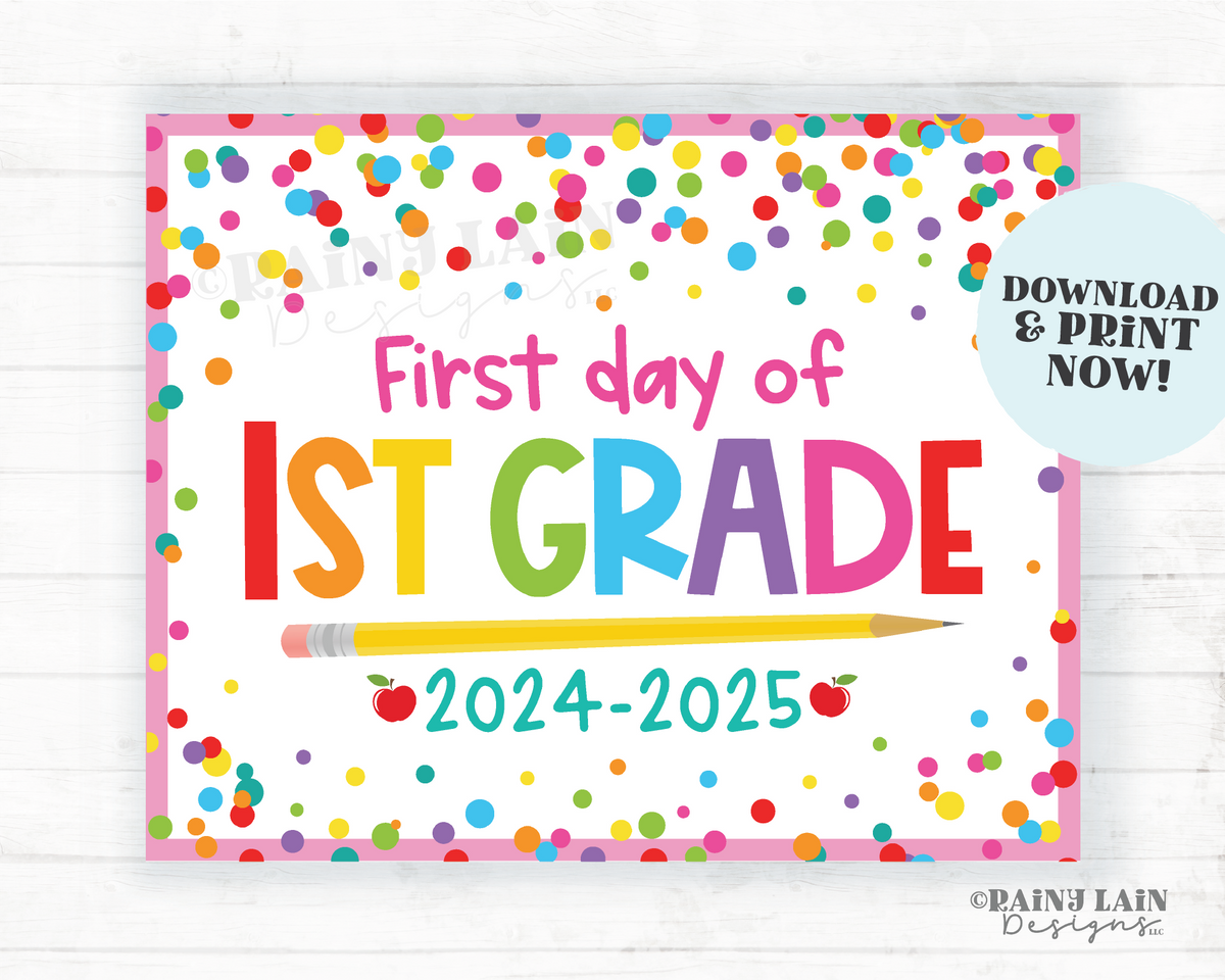 First day of school Sign 1st day of 1st grade First grade Back to Scho ...