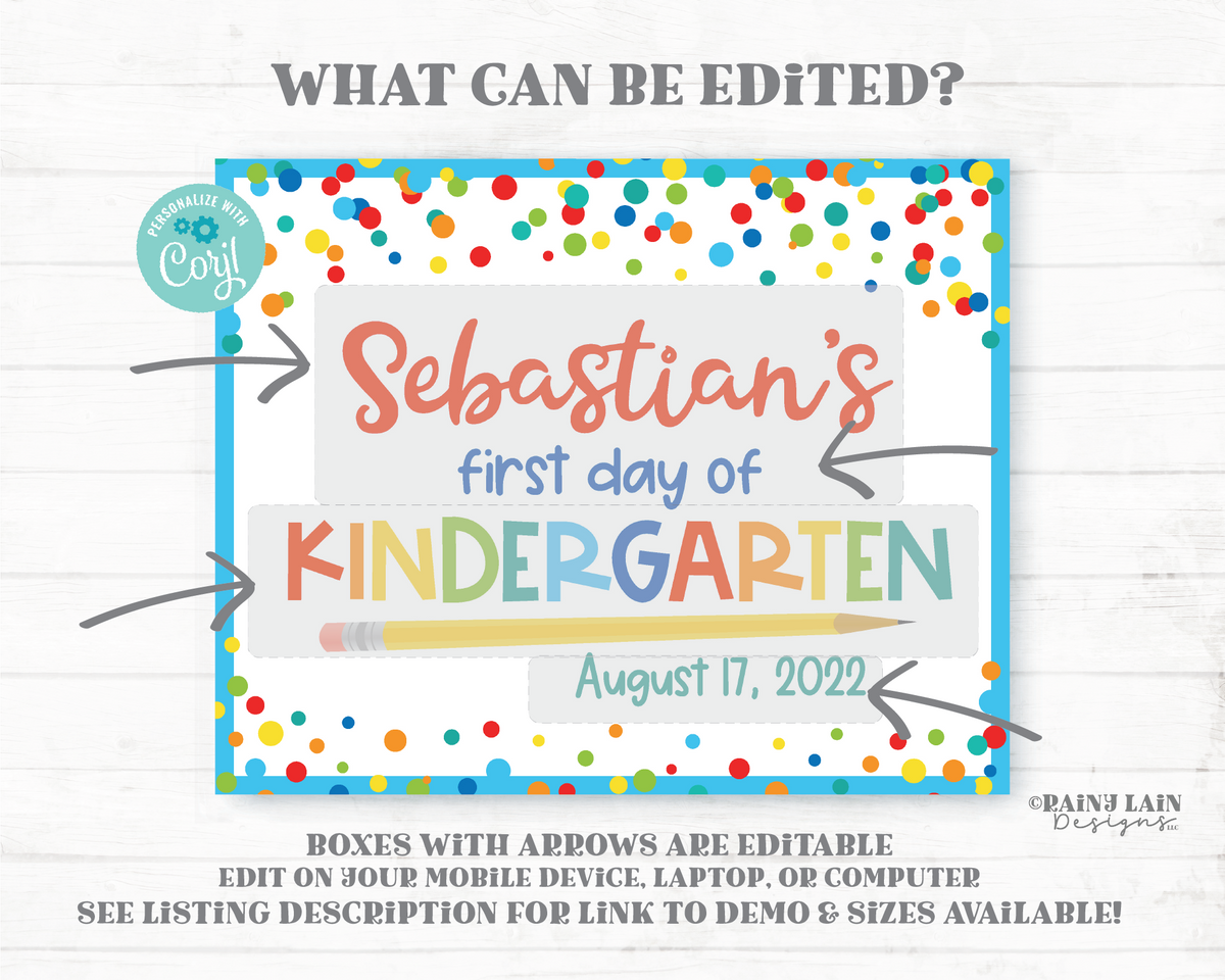 Editable First and Last Day of School Sign Template 1st Back to School ...