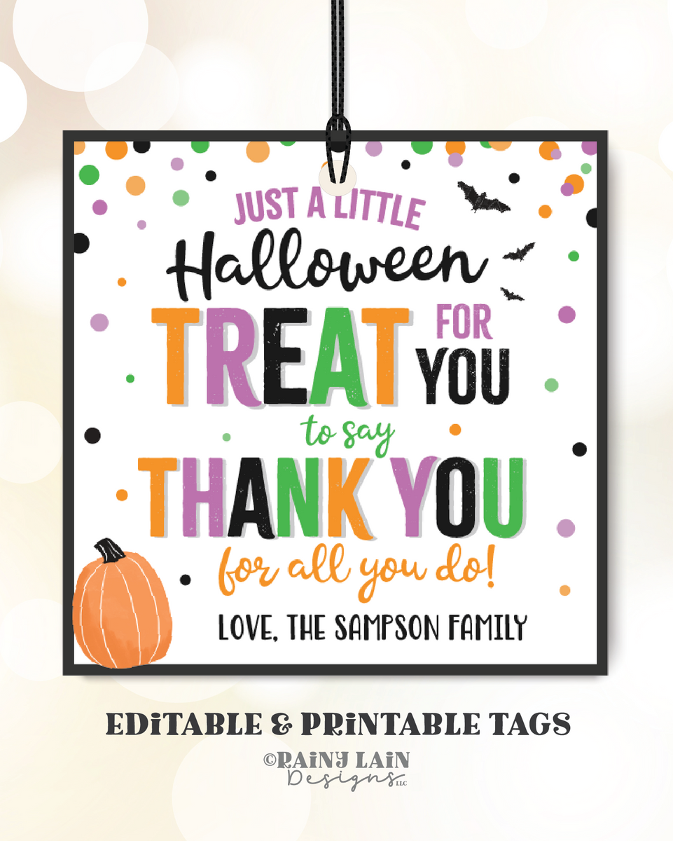 Halloween Treat for you to say Thank you for all you do Appreciation G ...