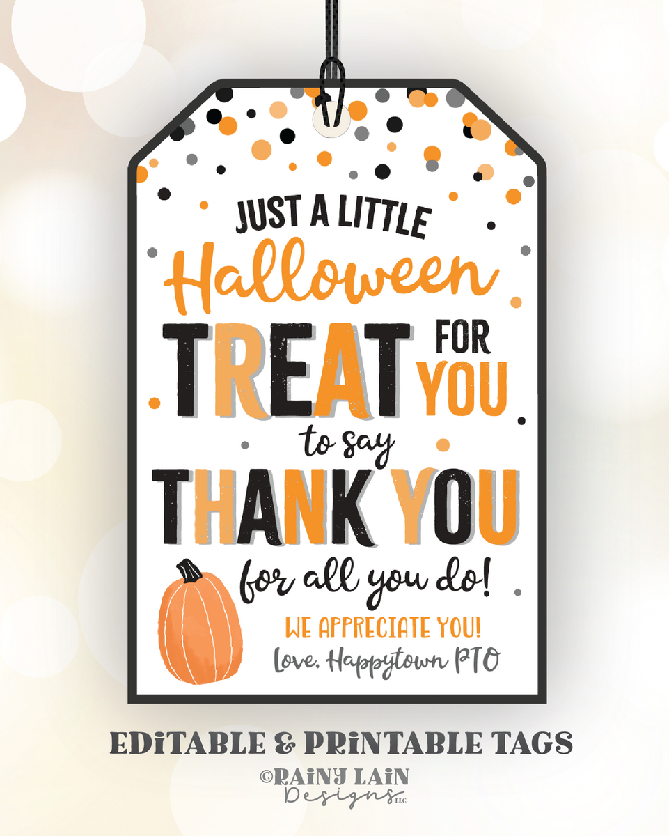 Halloween Treat for you to say Thank you for all you do Halloween tag ...