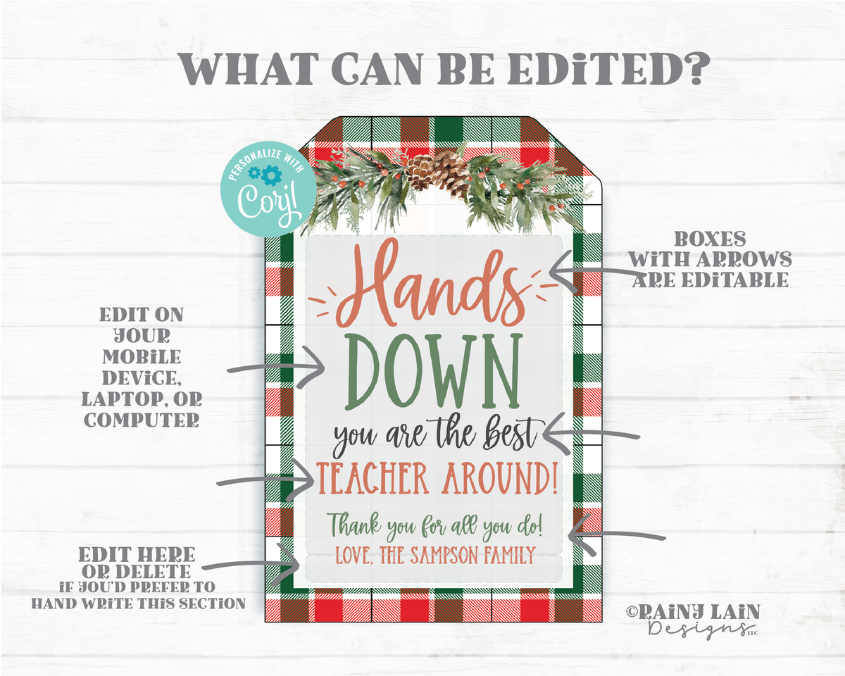 Hands Down You're the Best Around Tag Editable Christmas Sanitizer Gif ...
