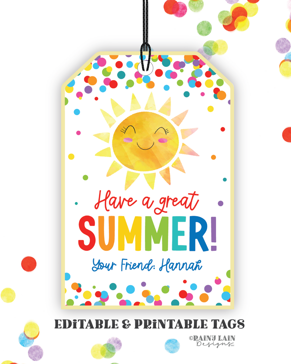 Have a Great Summer Gift Tag, End of School Year, End of Year Student ...