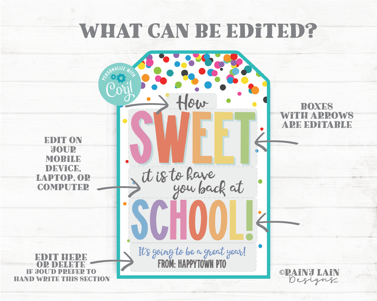 How Sweet it is to have you back at School Tag, Student from Teacher W ...