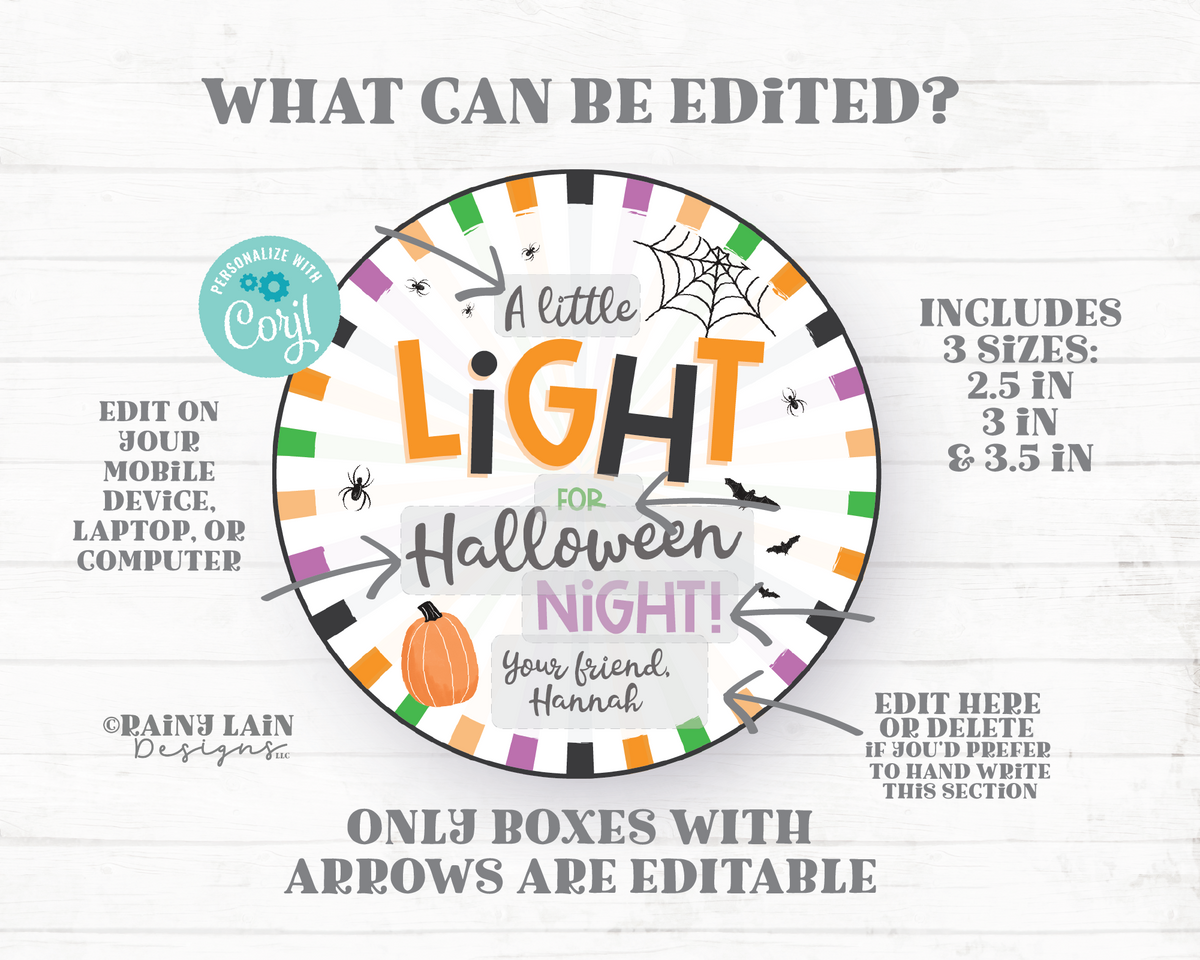 Light for Halloween Night Tag Trick or Treat Glow Stick Party Favor Ta ...