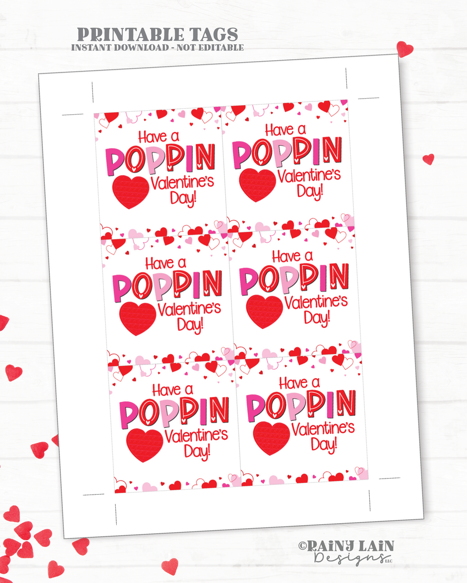 Pop-it Valentine Tag, Poppin Tags, Poppin Valentines, Fidget Valentine ...