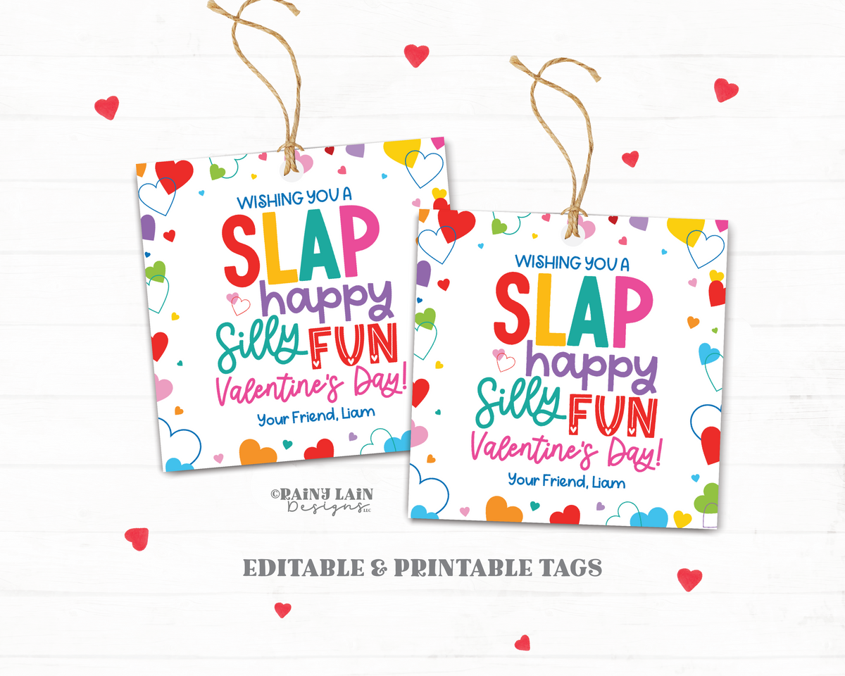 Slap Bracelet Valentine, Slap Happy Silly Fun Valentine's Day Gift Tag ...