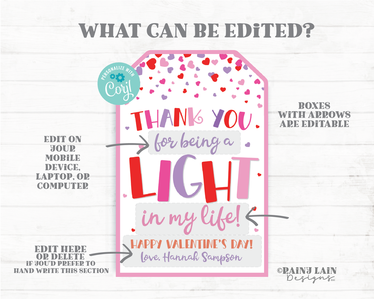 Thank you for being a light in my life Valentine Candle Tag Lights Gif ...