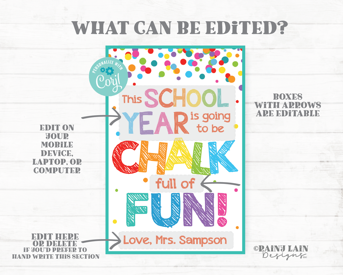 School Year is going to be Chalk Full of Fun Tag Student Welcome Gift ...