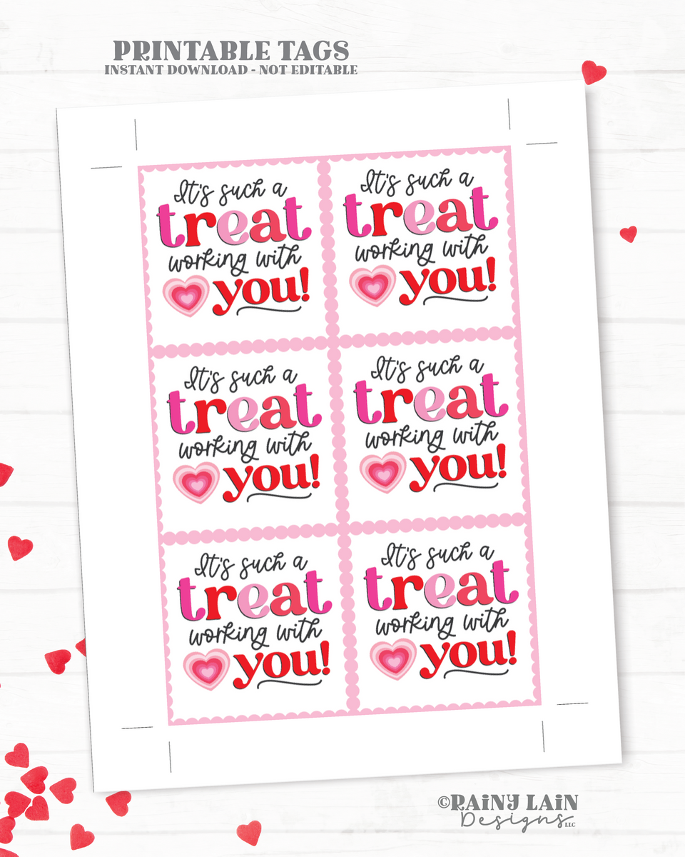 Valentine's Day Treat Tags Downloadable, Valentine Appreciate, Coworke ...