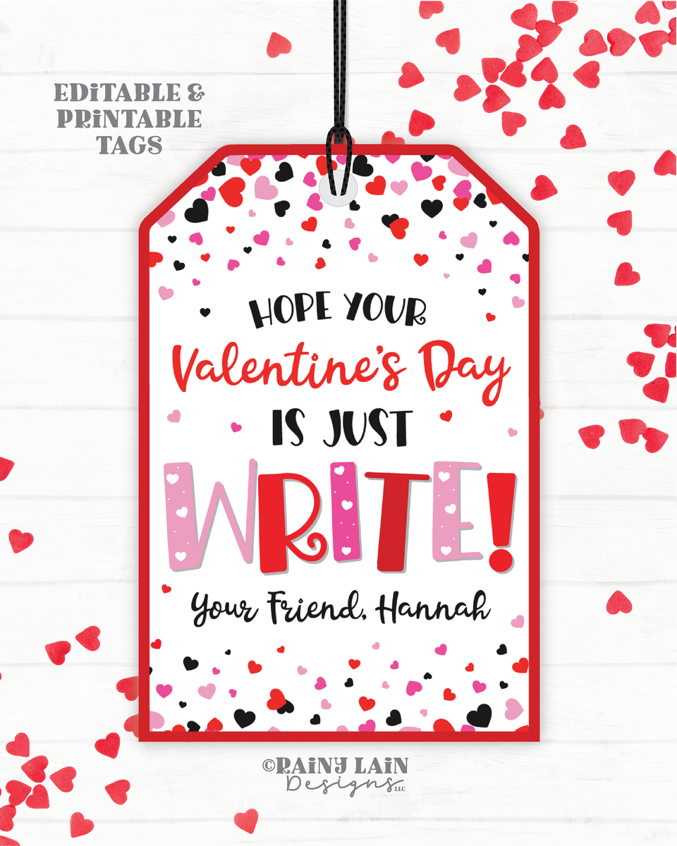 Gift from Teacher to Students, Pencil Valentine Tag, Boys Class Valent ...