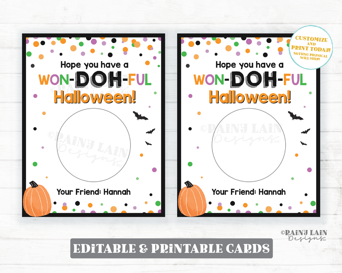 WonDOHful Halloween Card Play dough Halloween Gift Doh Student From Te ...