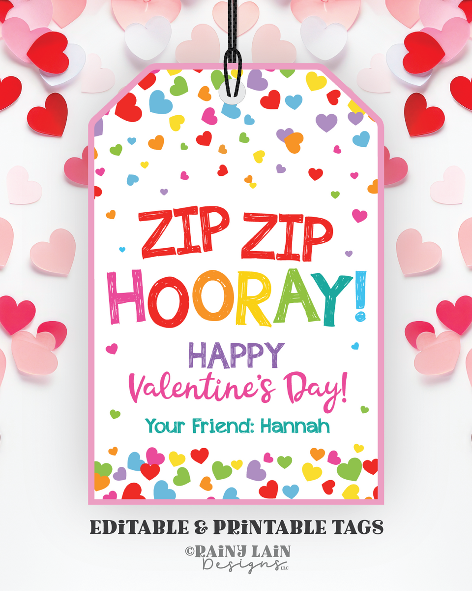 Zip Zip Hooray Zip Bracelet Fidget Gift Valentine Happy Valentine's Da ...