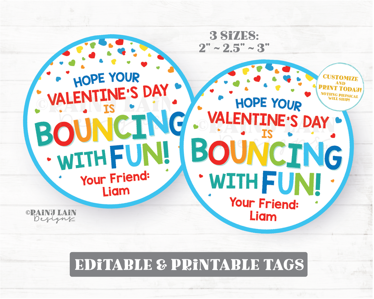 Bouncy Ball Valentine Tag Bouncing with Fun Bounce Valentine's Day Gif ...