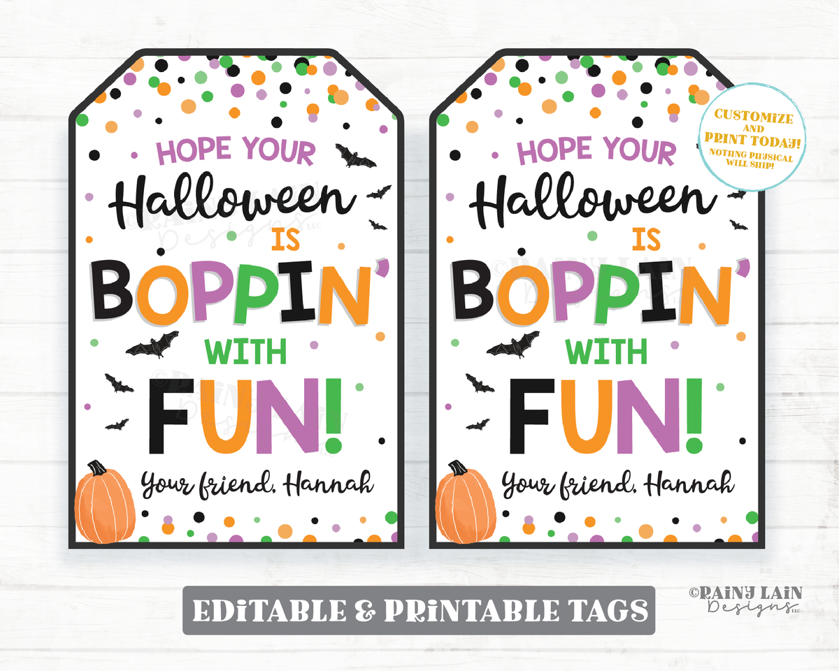 Halloween is Boppin' with Fun Tag Halloween Bop Gift Tag Halloween Bop ...