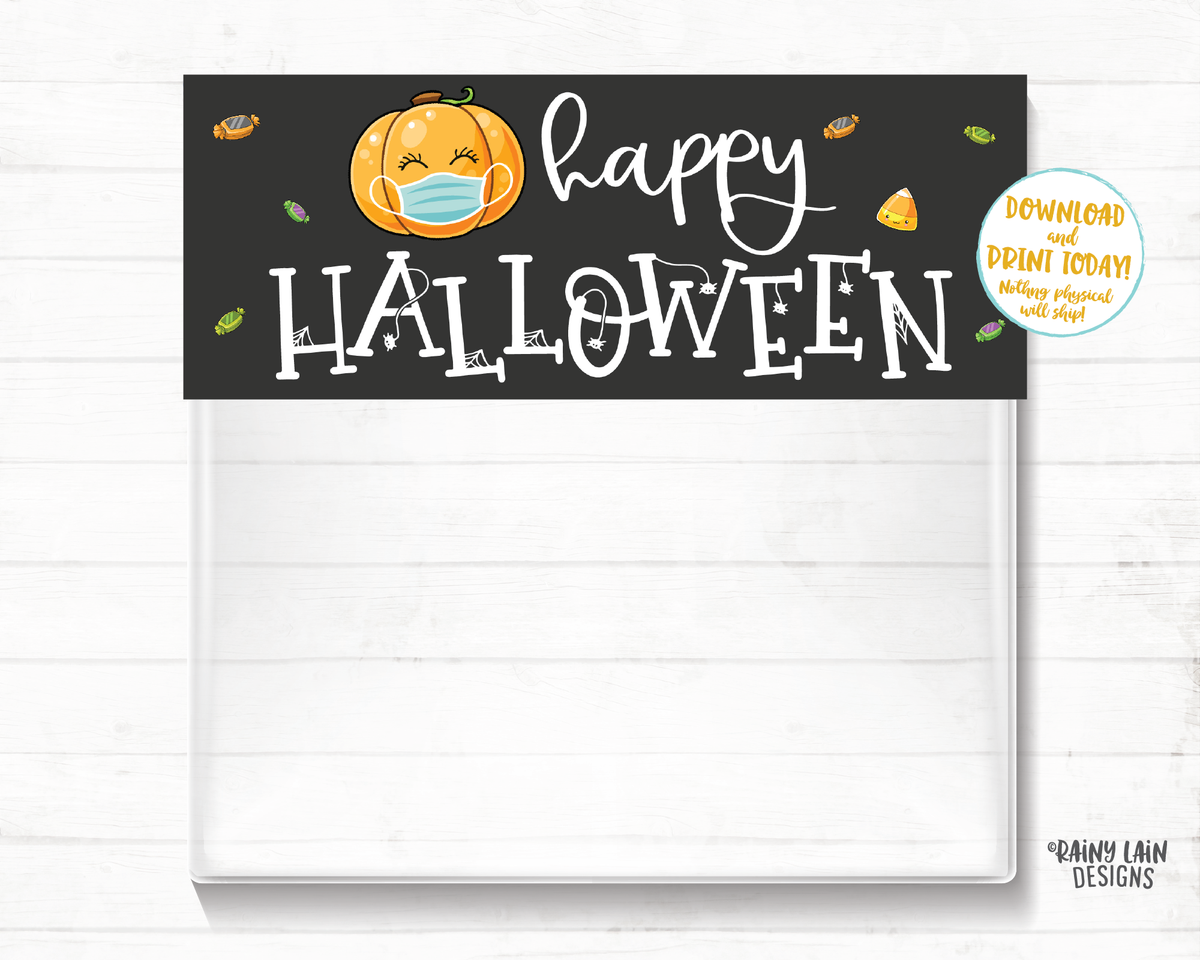 Happy Halloween Treat Bag Toppers, Halloween Treat Tags, Masked Pumpki ...