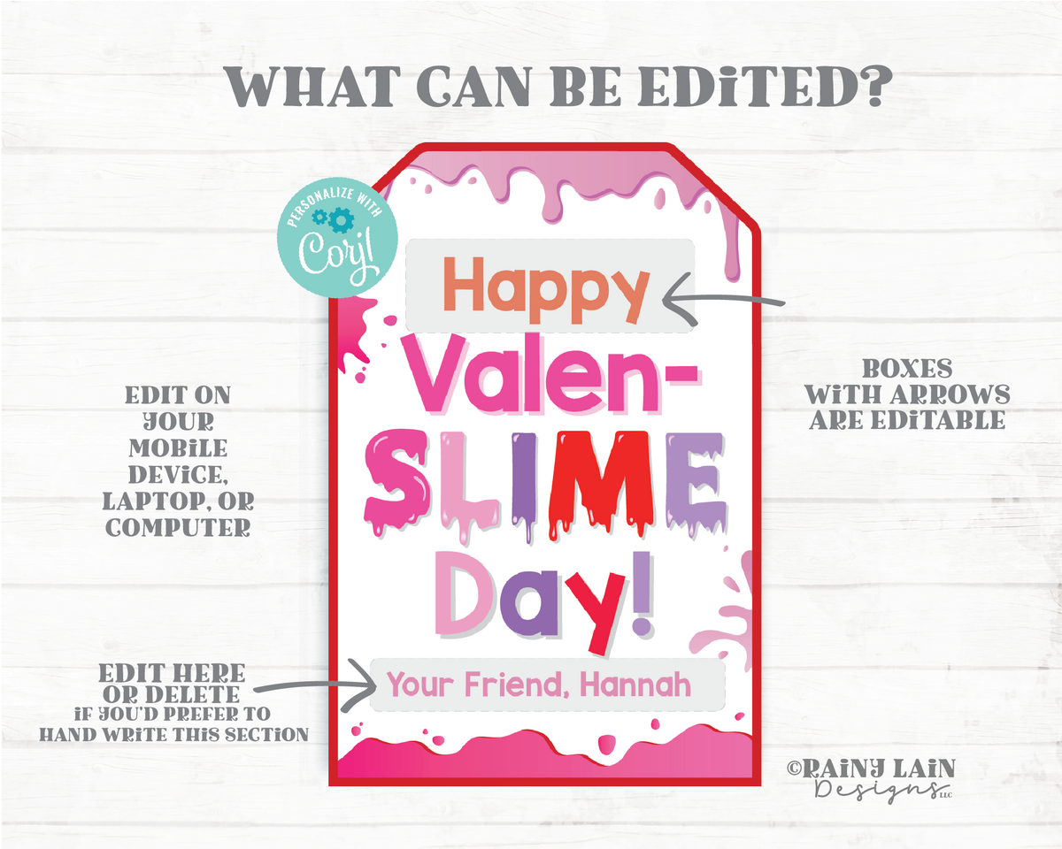 Happy Valen-Slime Day Tag Slime Valentine Tag Butter Slime Galaxy Colo ...