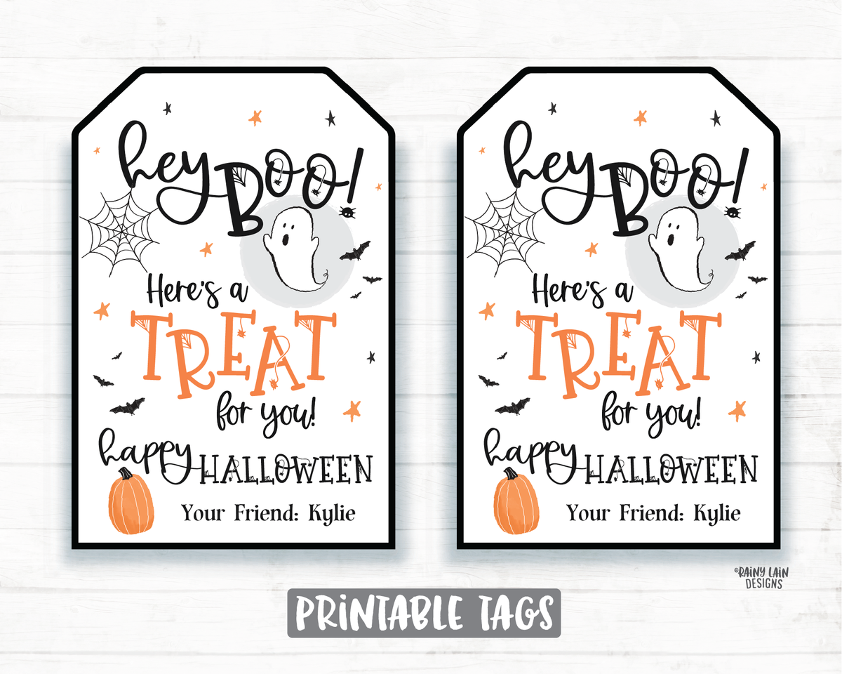 Hey Boo Here's a Treat for you Tags Halloween Printable Halloween Tag ...