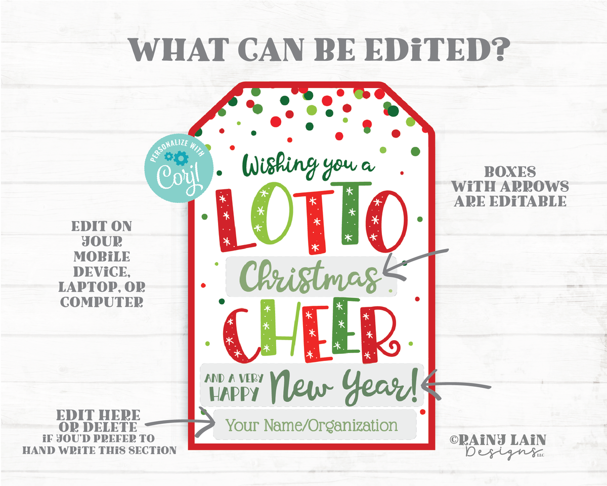 Christmas Lotto Tags Wishing you a Lotto Cheer and a Happy New Year Lo ...