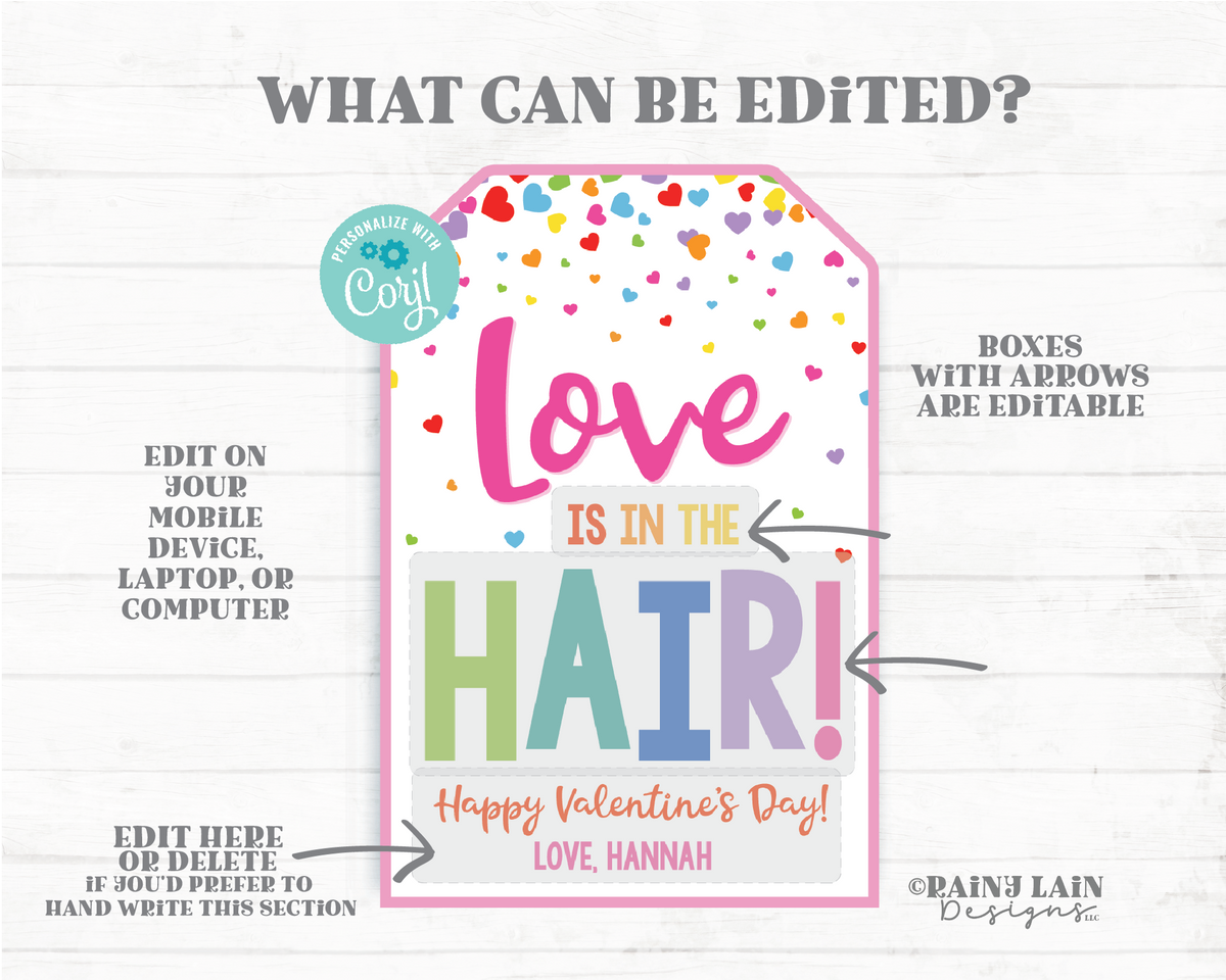Love is in the Hair Tag Valentine's Day Hair Tie Scrunchie Bow Headban ...