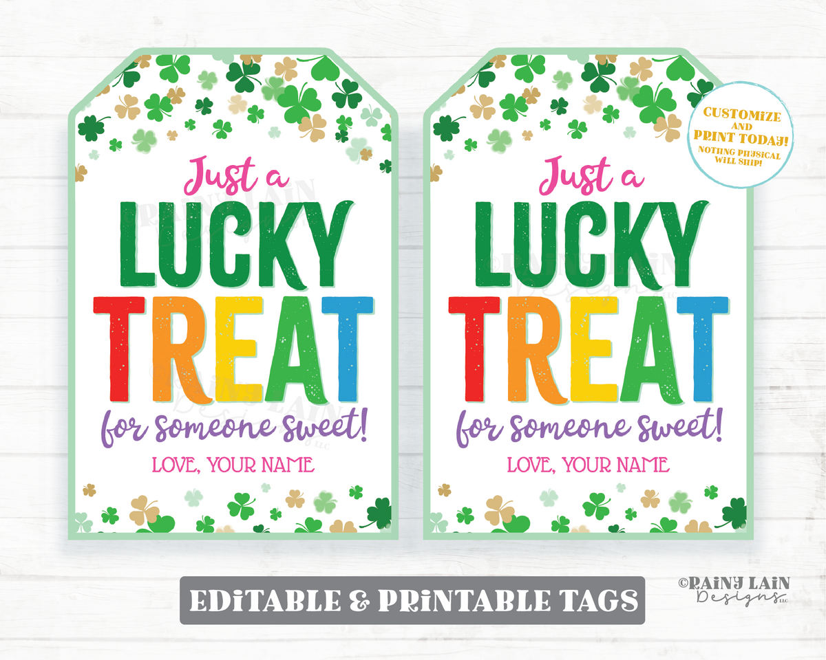 Lucky Treat for Someone Sweet St. Patrick's Day Tag Shamrock Rainbow G ...