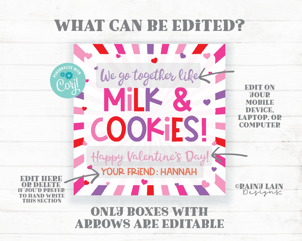 We Go Together Like Milk And Cookies Printable