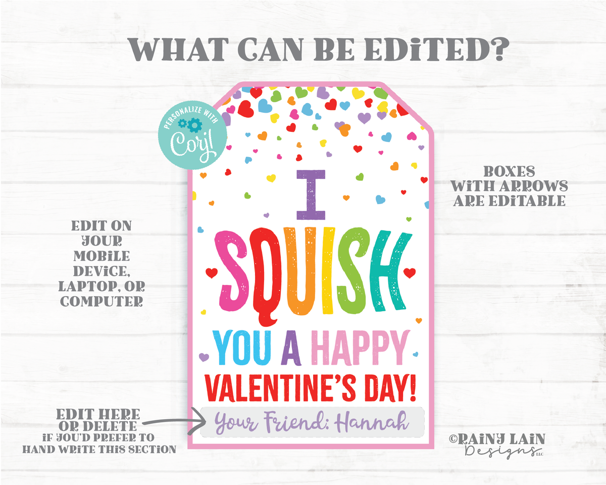 Squishies Valentine I squish you a happy Valentine's day Squishy Toy S ...
