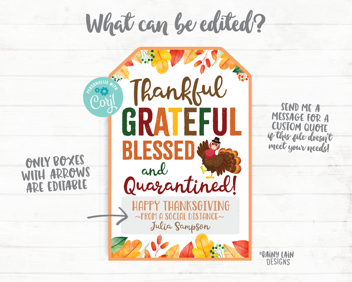 Thankful Grateful Blessed Gift Tag Thankful Grateful Blessed and Quara ...