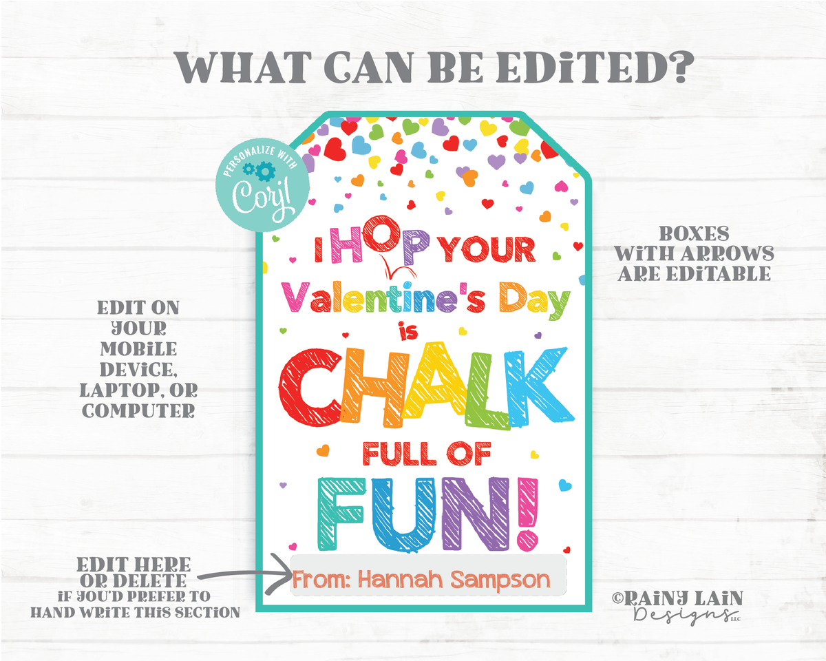 Chalk Valentine Tags HOP Your Valentine's Day is Chalk Full of Fun Hop ...