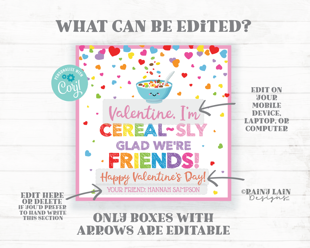 Cereal-sly Glad We're Friends Valentine Cereal Valentine Cereal Gift C ...
