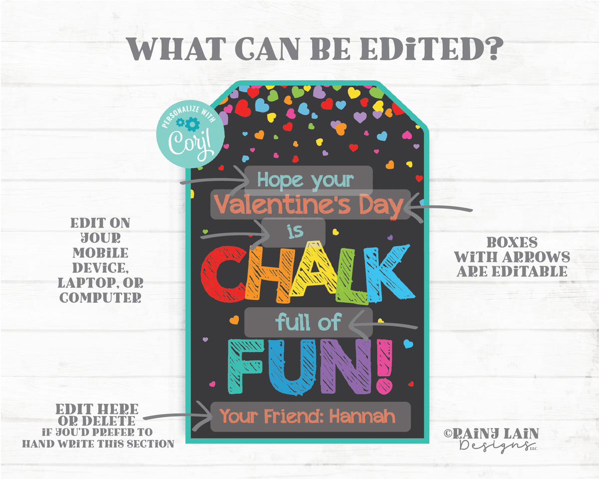 Chalk full of fun Valentine Tags Hope your Valentine's Day Sidewalk Ch ...