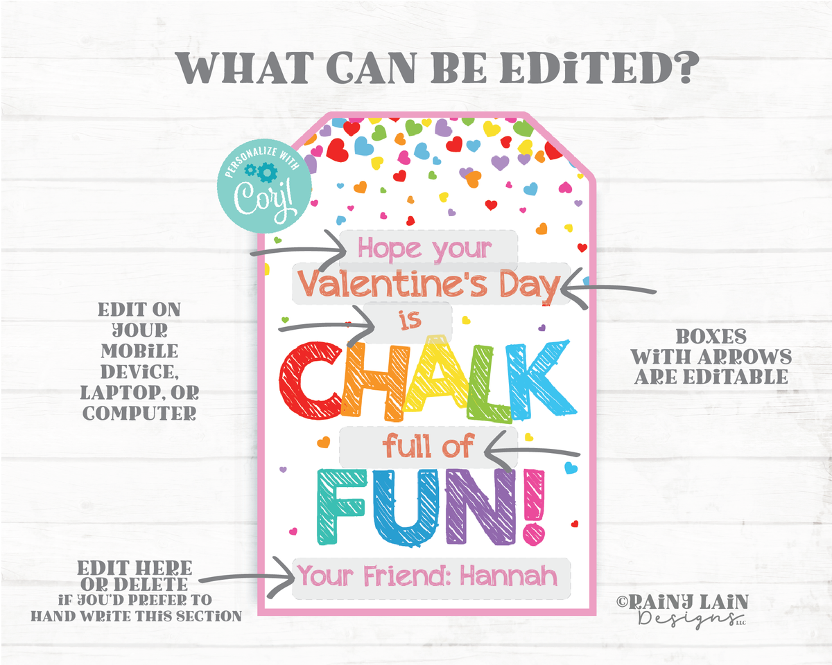 Hope your Valentine's Day is chalk full of fun Valentine Tags Chalk St ...