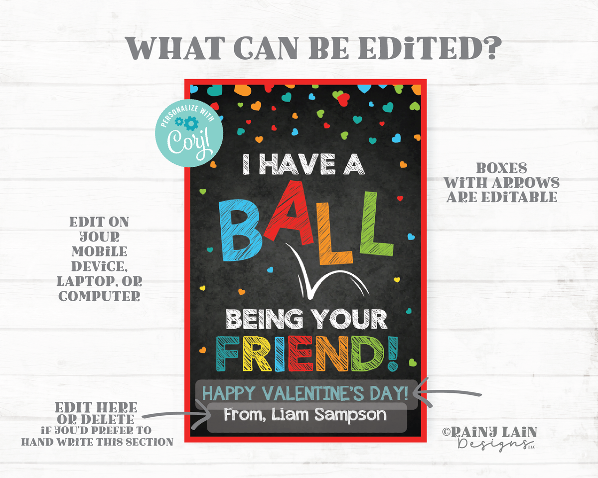 I Have a Ball Being Your Friend Tags Bouncy Ball Valentine Preschool V ...