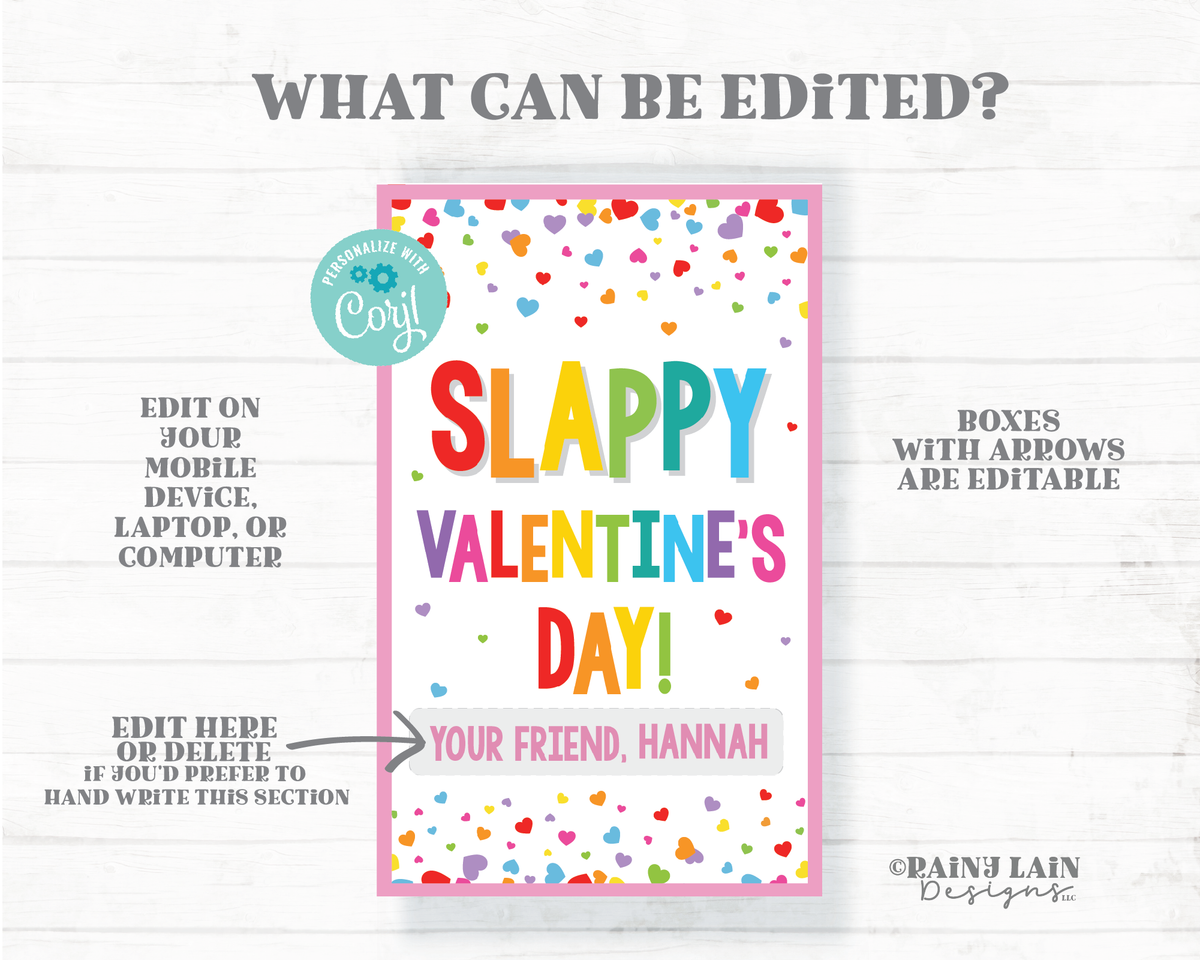 Slappy Valentine's Day Slap Bracelet Valentine Slappy Valentine Presch ...