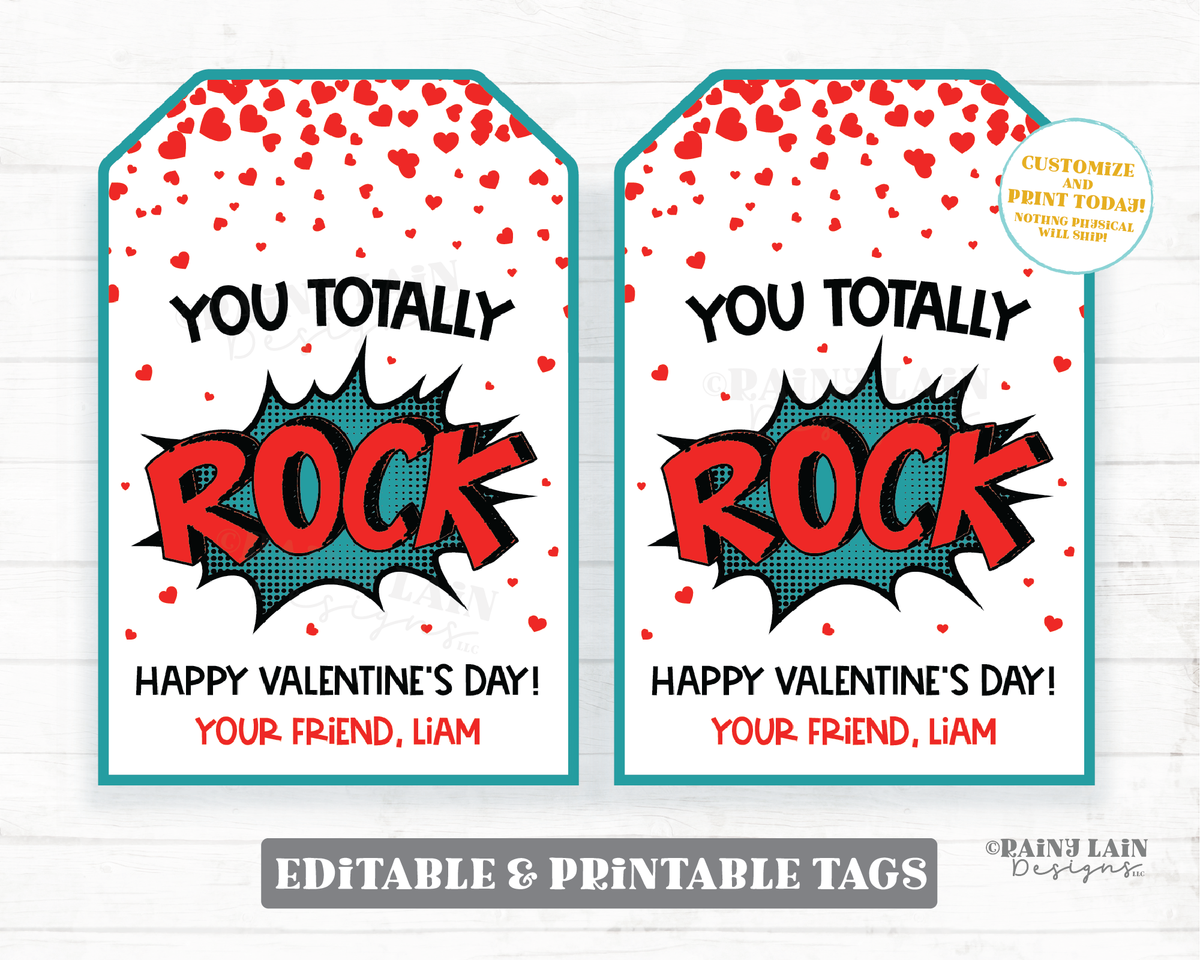 Rock Candy Printable Valentine Labels Valentines Day Hersheys Candy