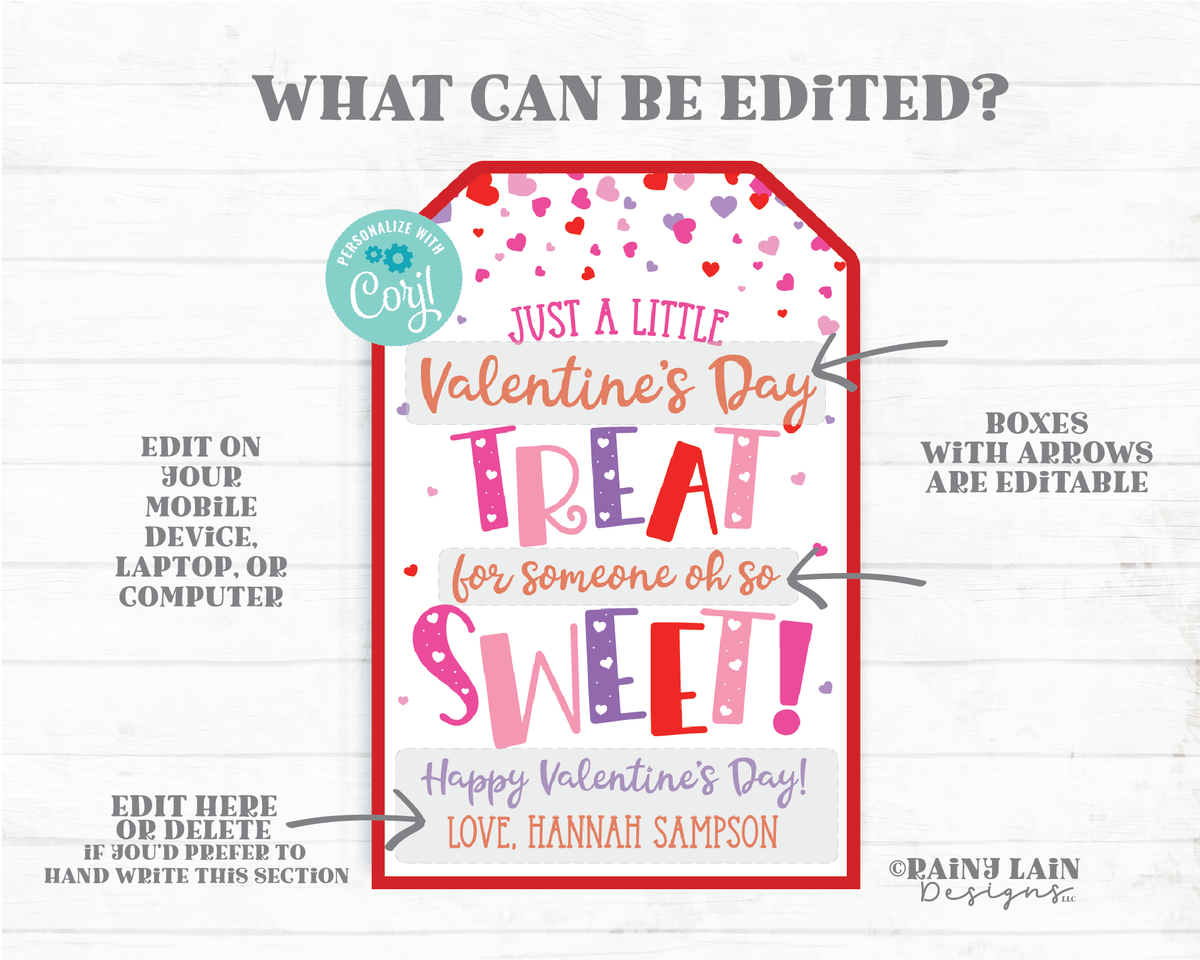 Valentine's Day Treat for Someone oh so Sweet Tag Valentine Gift Tags ...