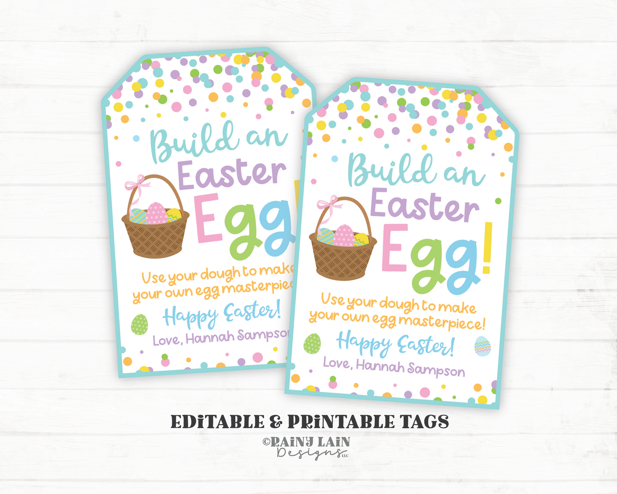 Build an Easter Egg Tag, Play dough Gift Tag, Create Your Own, Make an ...