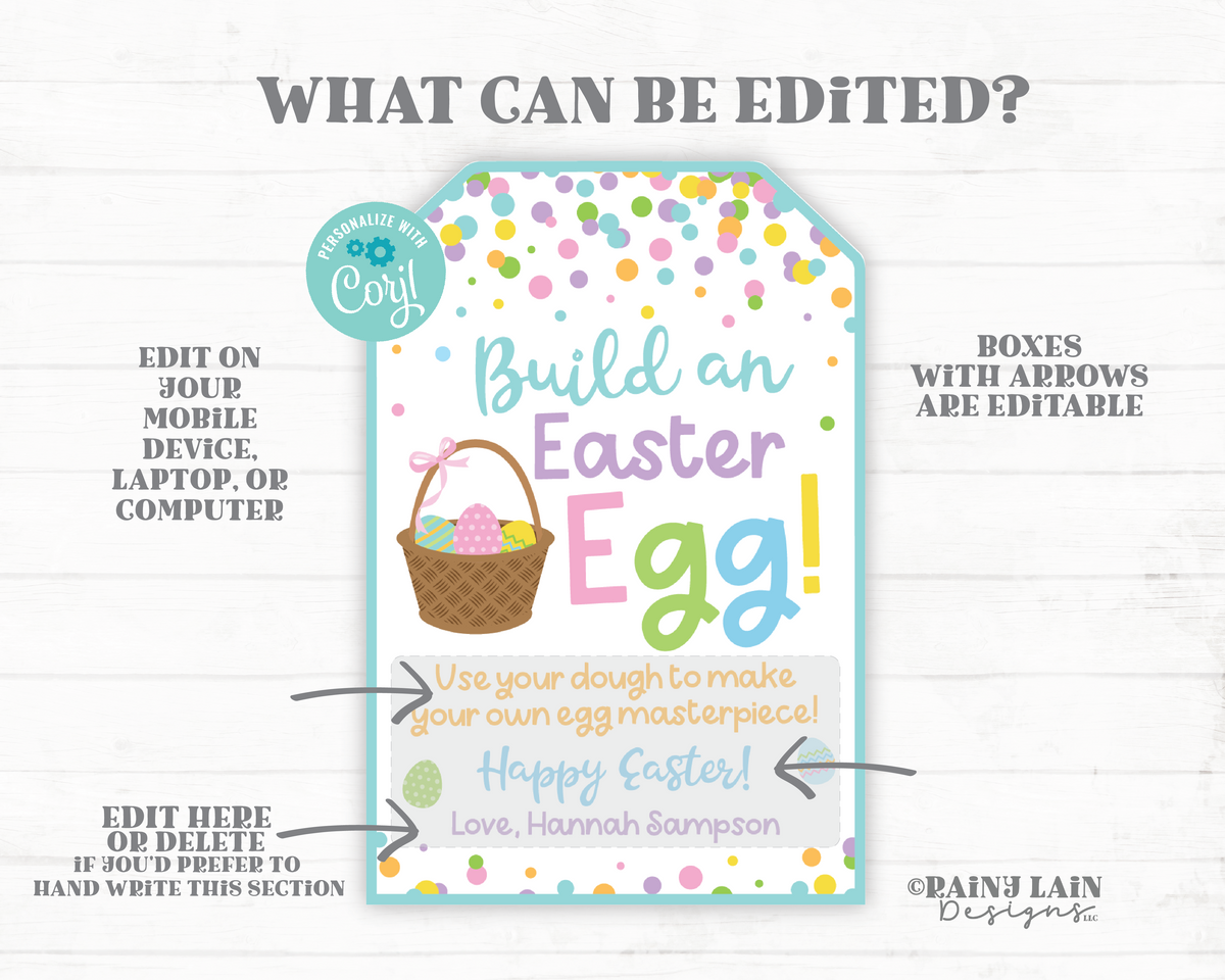 Build an Easter Egg Tag, Play dough Gift Tag, Create Your Own, Make an ...