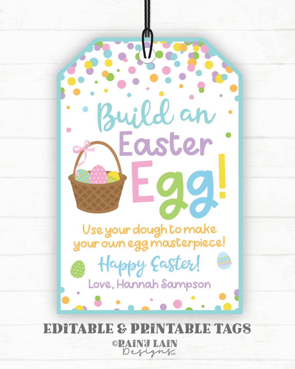 Build an Easter Egg Tag, Play dough Gift Tag, Create Your Own, Make an ...