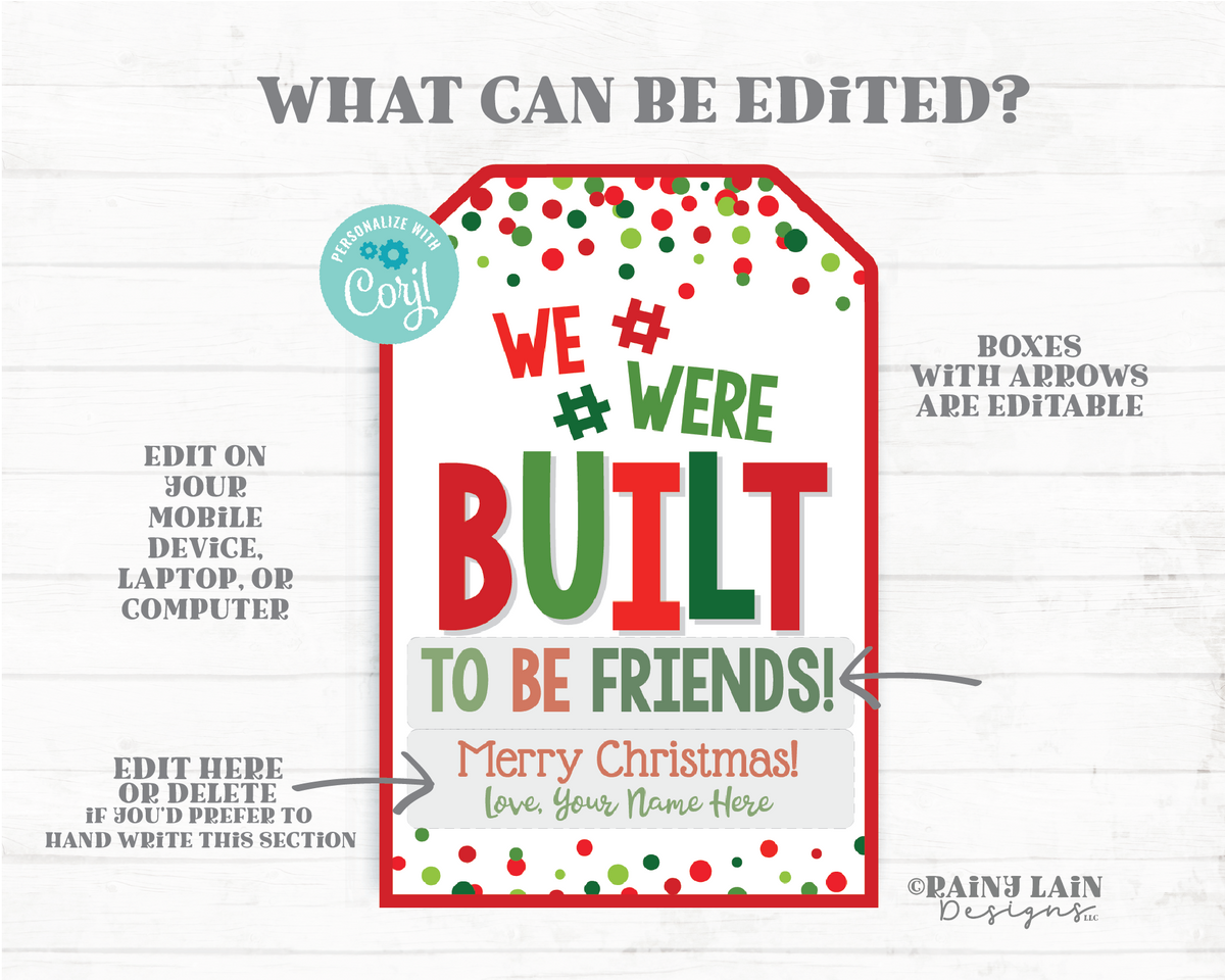 We Were Built to be Friend Tag Christmas Building Blocks Gift Puzzle P ...