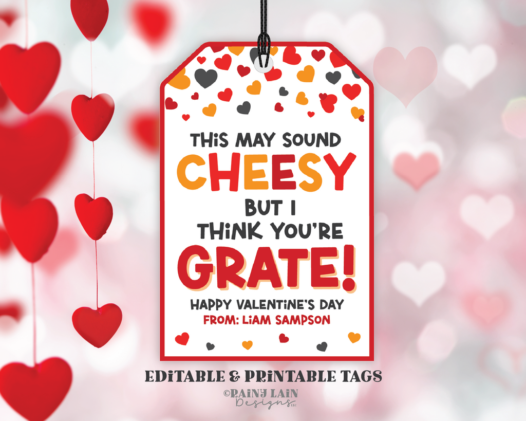 Cheesy Valentine Tag, Cheese Crackers Valentine's Day Exchange, Classr ...