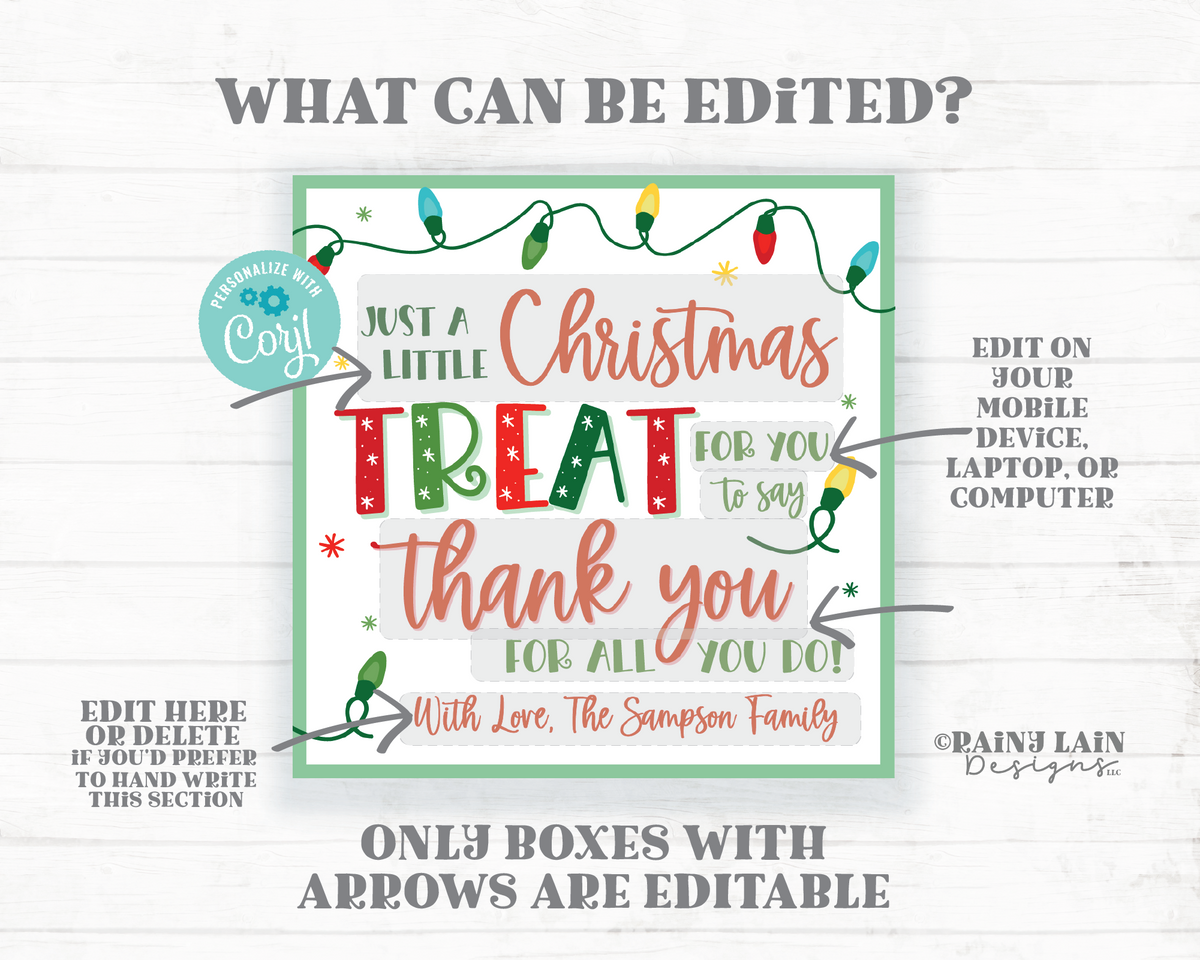 Christmas Treat for you to say Thank you for all you do Tag Holiday Ap ...