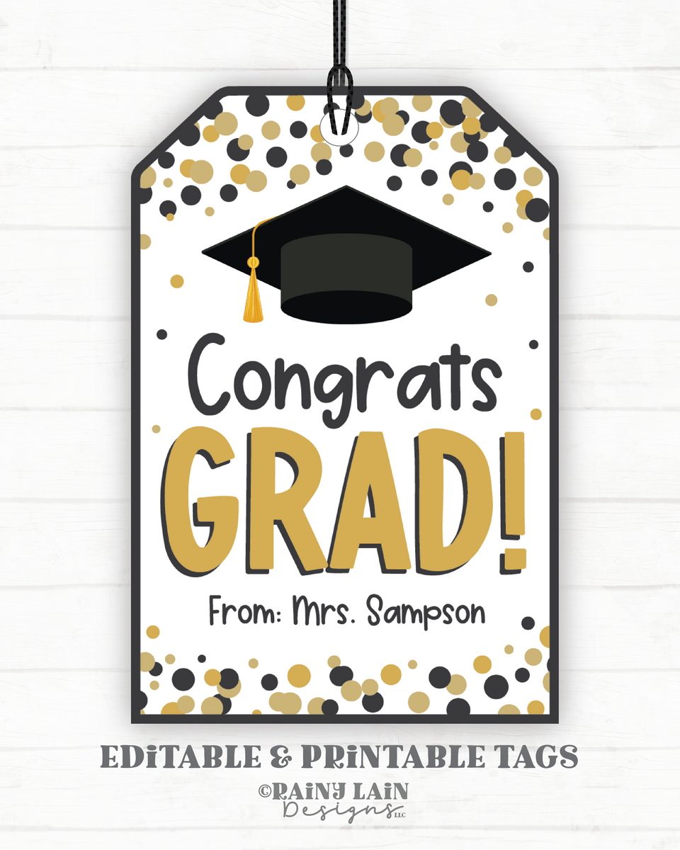 Graduation Gift Tag, High School Class of 2025 Printable, Preschool Co ...