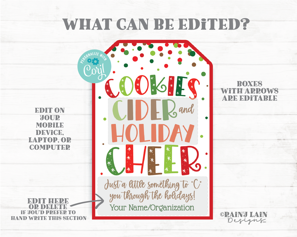 Cookies Cider Holiday Cheer Tag Christmas Cookies Gift Apple Spiced Ci ...