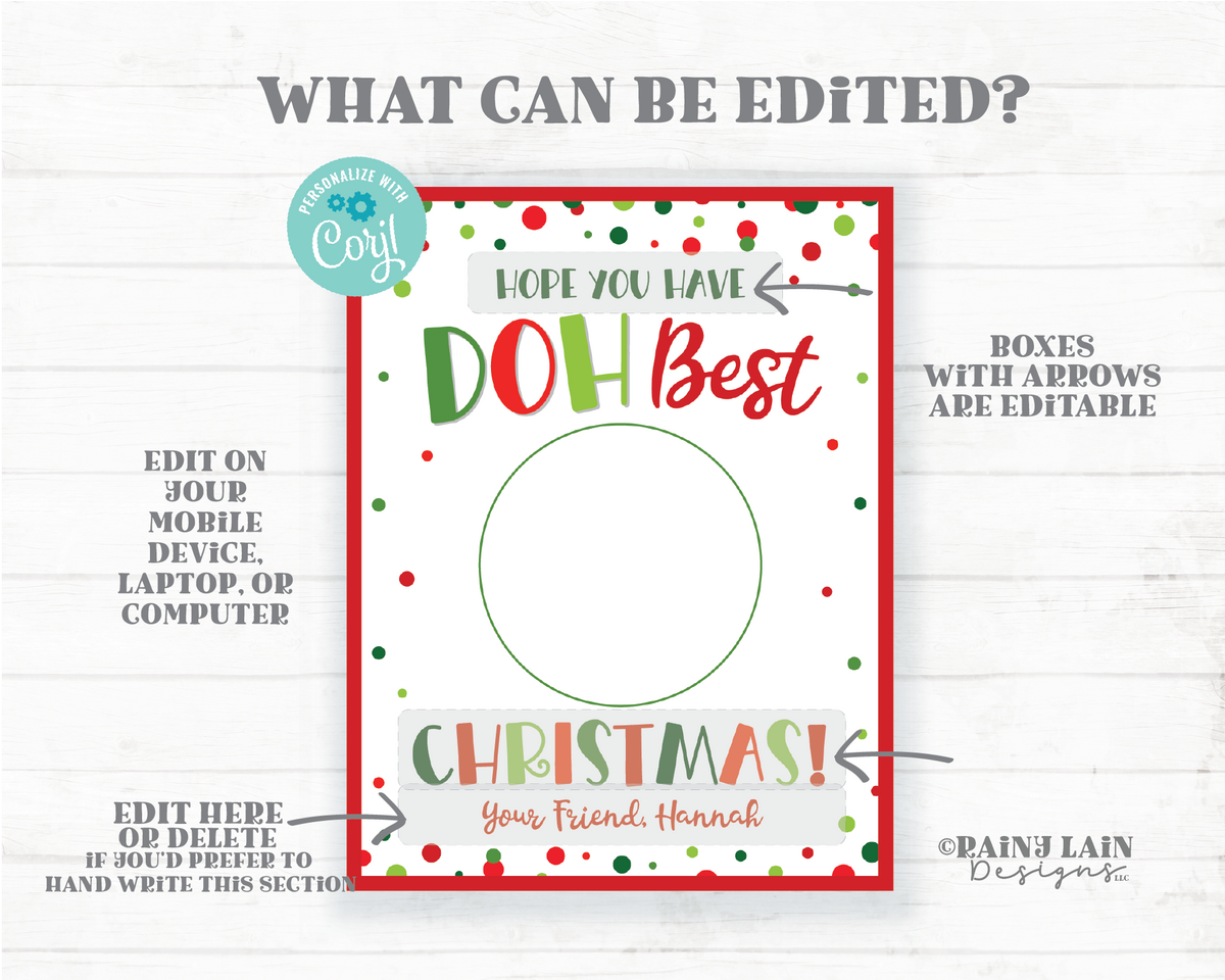 Doh Best Christmas Card Play dough Gift Tag Holiday Playdough Classmat ...